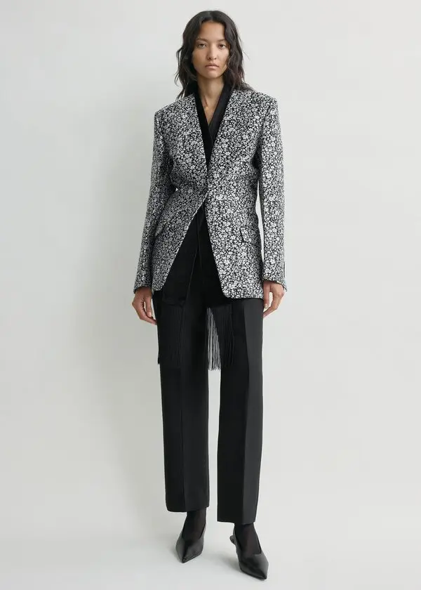 TOTEME Floral Jacquard Slouch Waist Blazer