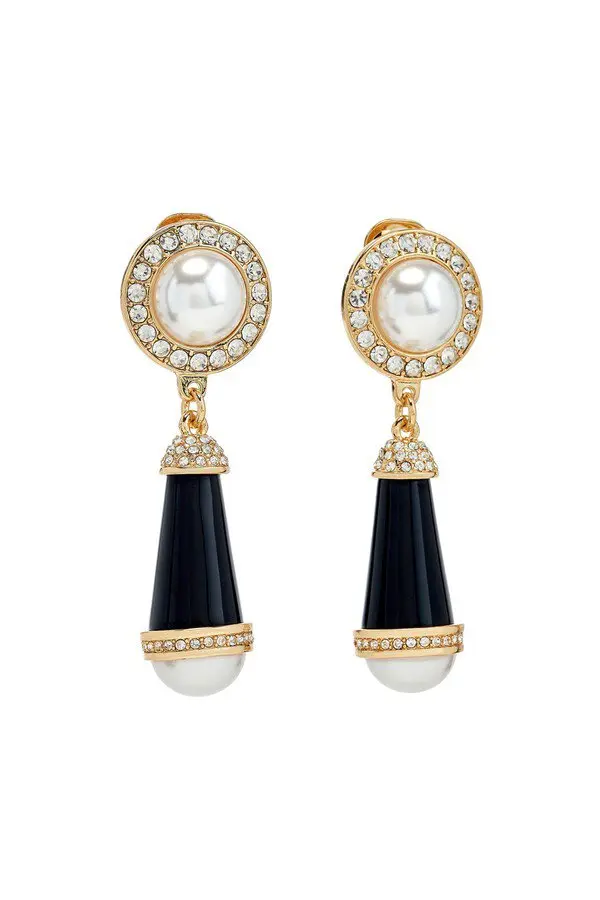 KENNETH JAY LANE Pearl Drop Clip-on Earrings - Black