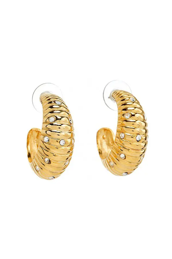 KENNETH JAY LANE Shrimp Hoop Pierced Earrings - Gold