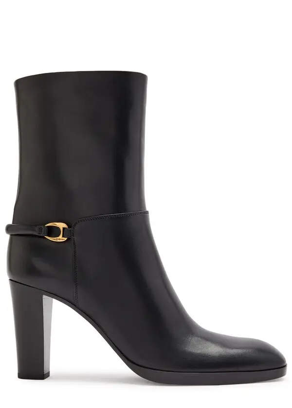 Saint Laurent Chemena 80 Leather Ankle Boots