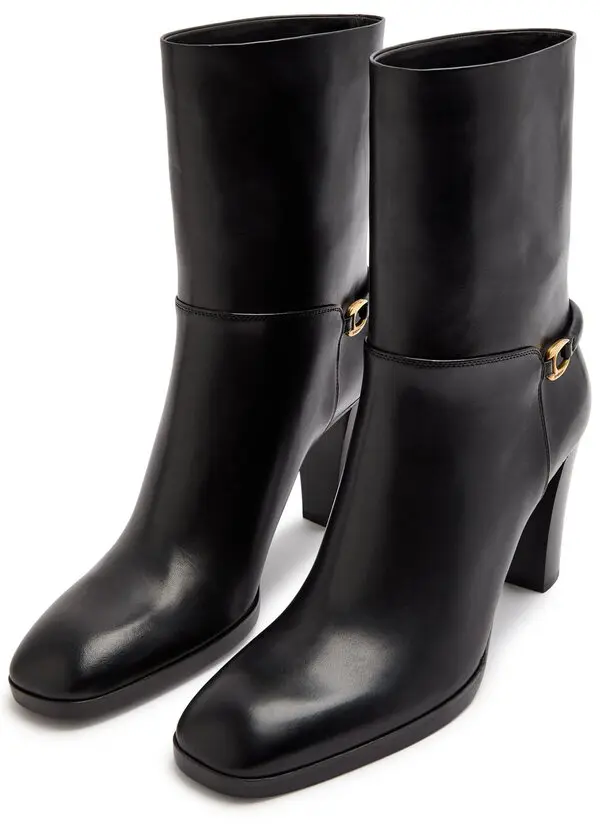 Saint Laurent Chemena 80 Leather Ankle Boots