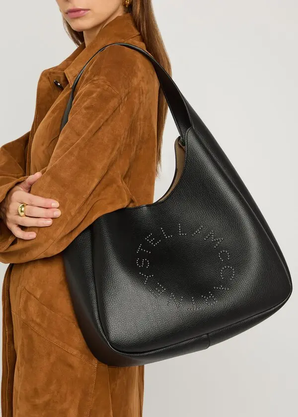Stella McCartney Logo Faux Leather Shoulder Bag