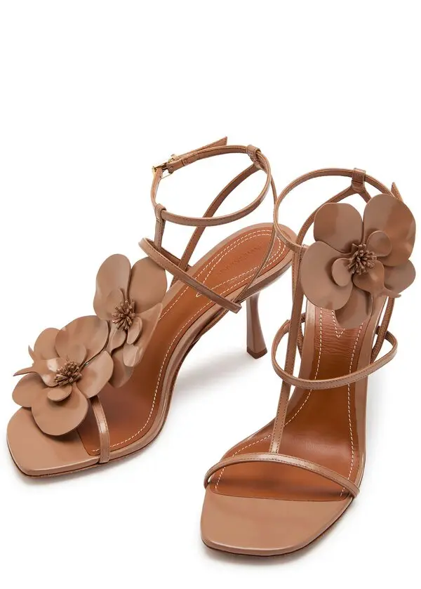 Zimmermann Orchid 85 Leather Sandals - Tan