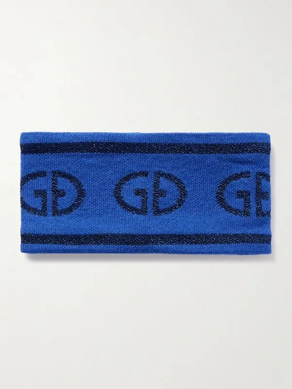 Goldbergh Lia Metallic Fleece-lined Wool-jacquard Headband - Blue
