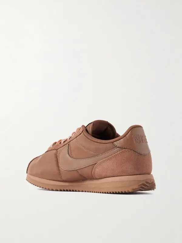 Nike Cortez Leather, Suede And Canvas Sneakers - Brown