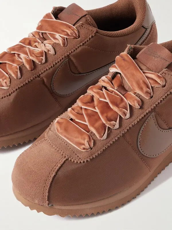 Nike Cortez Leather, Suede And Canvas Sneakers - Brown