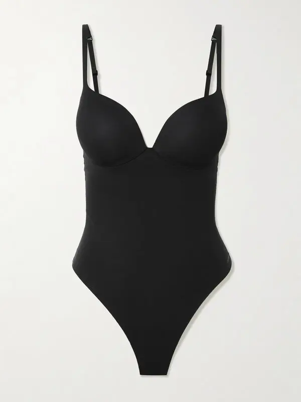 SKIMS Ultimate Body Push-up Thong Bodysuit - Black