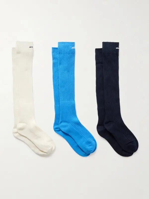 SHUSHU/TONG Pack Of Three Embroidered Socks - Multi