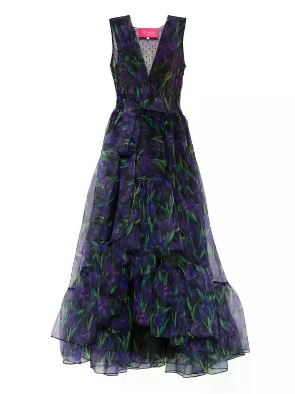 MIAU BY CLARA ROTESCU Floral Ruffled Tiered Dress
