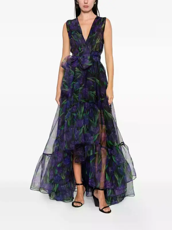 MIAU BY CLARA ROTESCU Floral Ruffled Tiered Dress