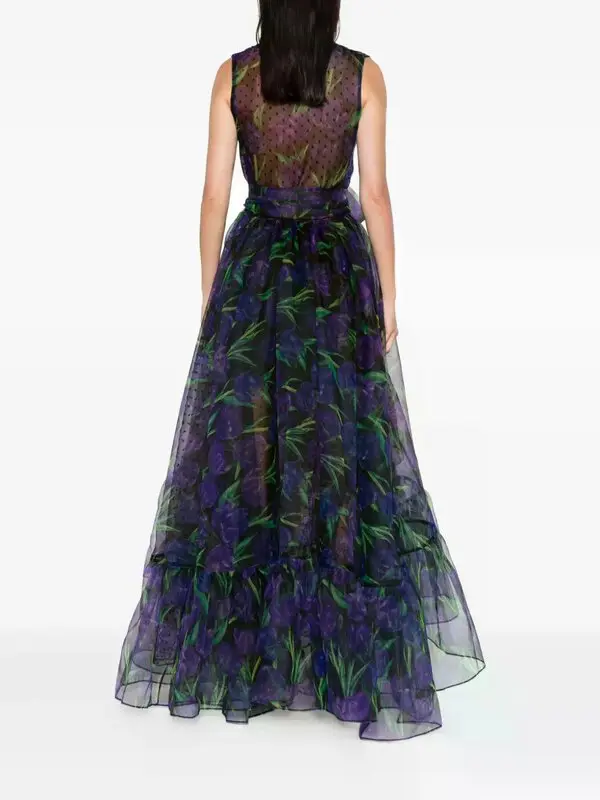 MIAU BY CLARA ROTESCU Floral Ruffled Tiered Dress