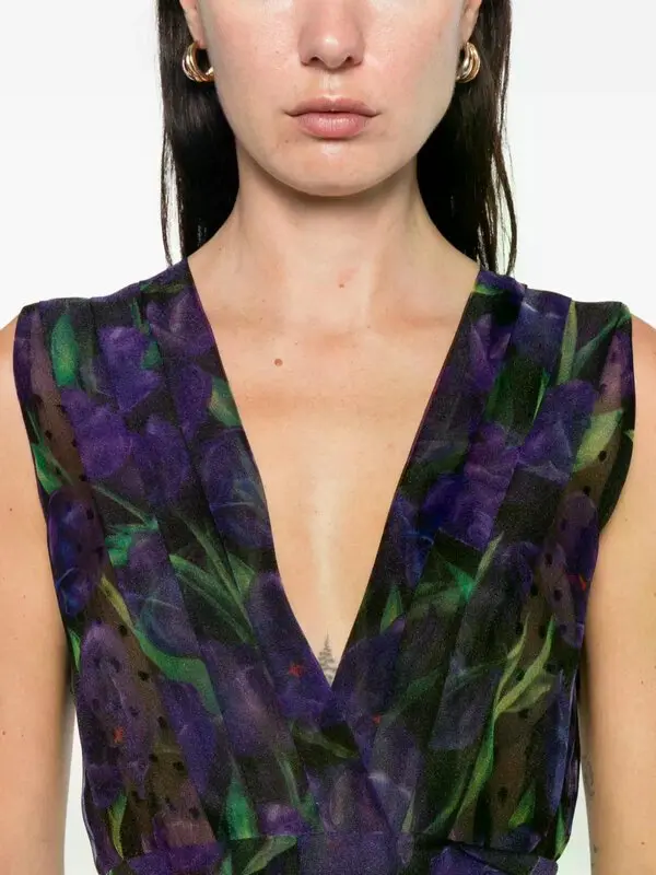 MIAU BY CLARA ROTESCU Floral Ruffled Tiered Dress