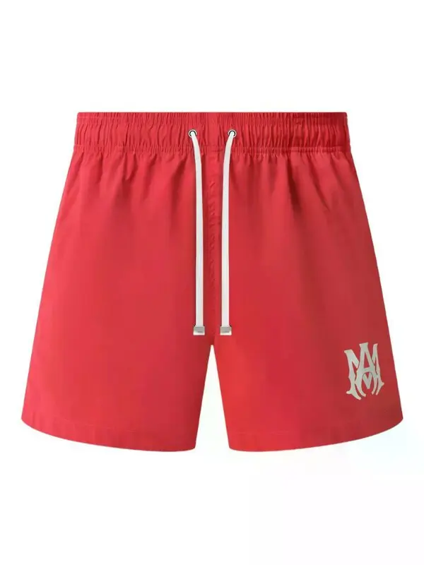 Amiri Logo Drawstring Swim Shorts - Red