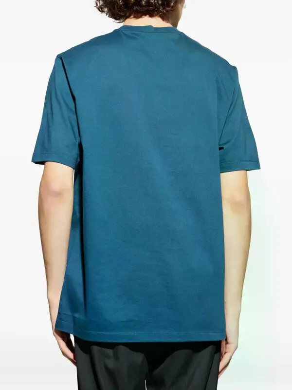 Versace Printed Cotton-jersey Regular T-shirt - Blue