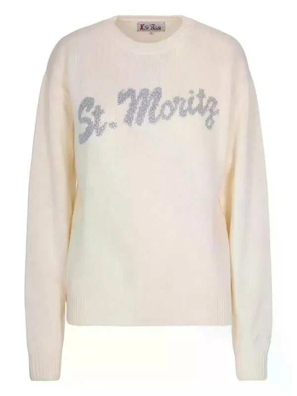 MC2 SAINT BARTH Beaded Crewneck Sweater - Neutrals