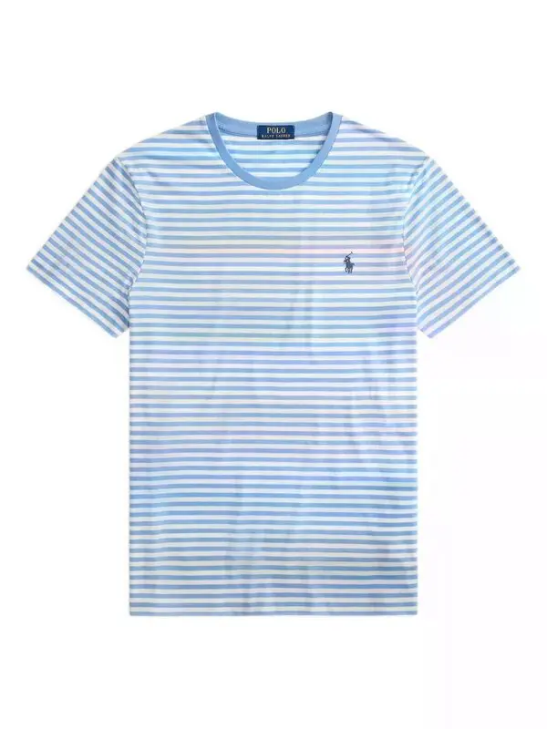 Polo Ralph Lauren Striped Logo-embroidered T-shirt - Blue
