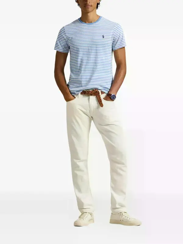 Polo Ralph Lauren Striped Logo-embroidered T-shirt - Blue