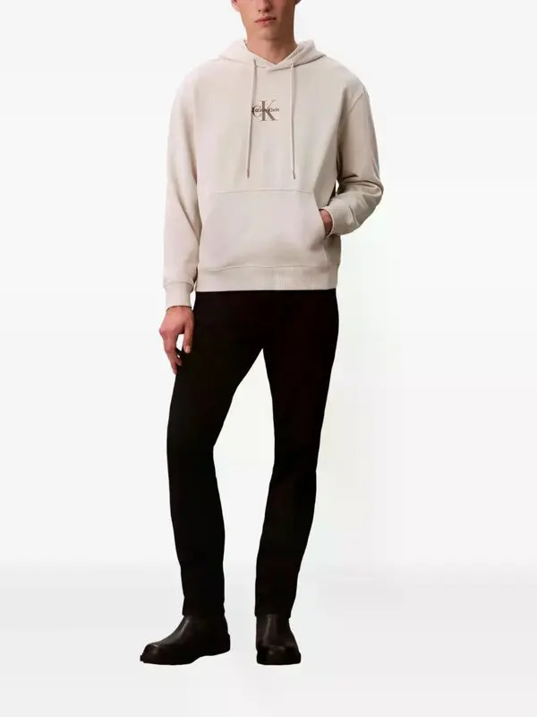 Calvin Klein Logo-print Hoodie - Neutrals