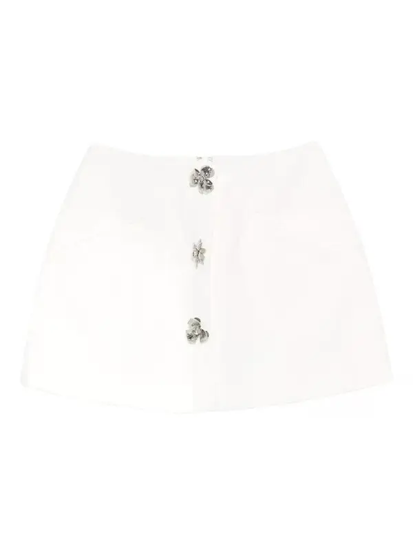 Blumarine Floral-embellishment Mini Skirt - White