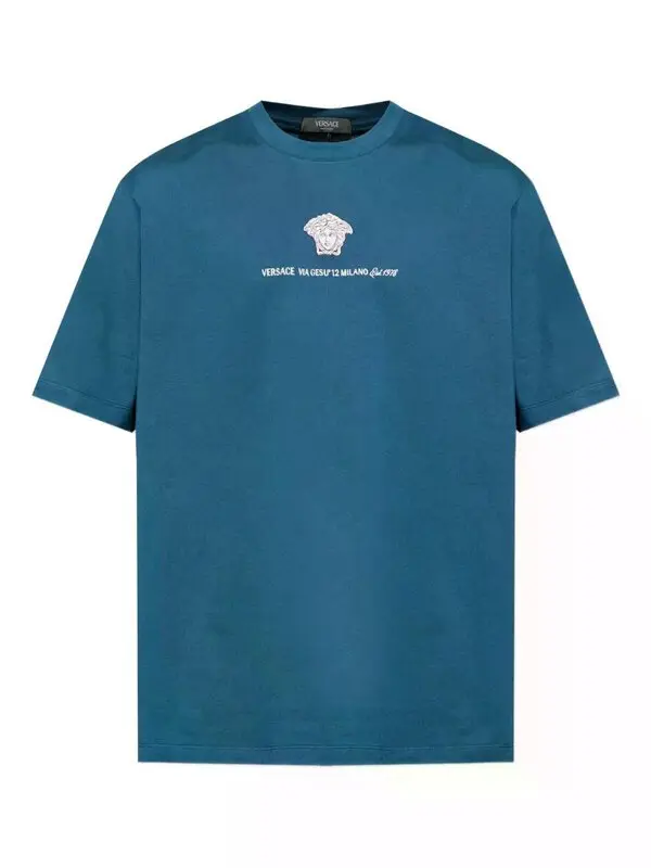 Versace Embroidered Cotton-jersey T-shirt