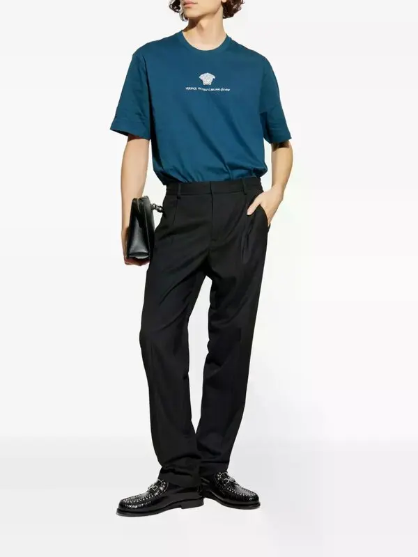 Versace Embroidered Cotton-jersey T-shirt