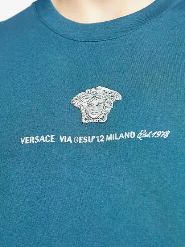 Versace Embroidered Cotton-jersey T-shirt