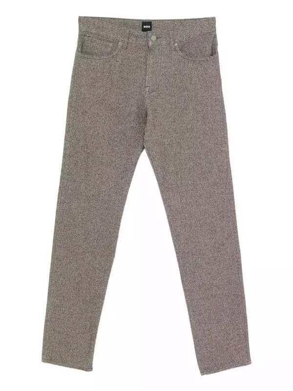 BOSS Logo-button Trousers - Brown