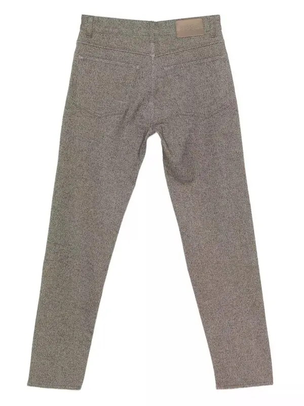 BOSS Logo-button Trousers - Brown