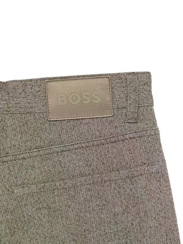 BOSS Logo-button Trousers - Brown