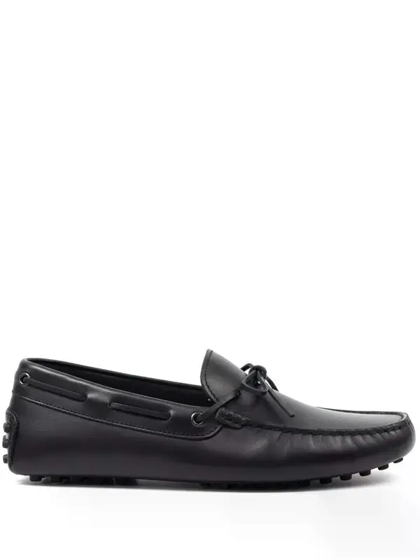 TOD'S Gommino Tie-detail Boat Shoes - Black