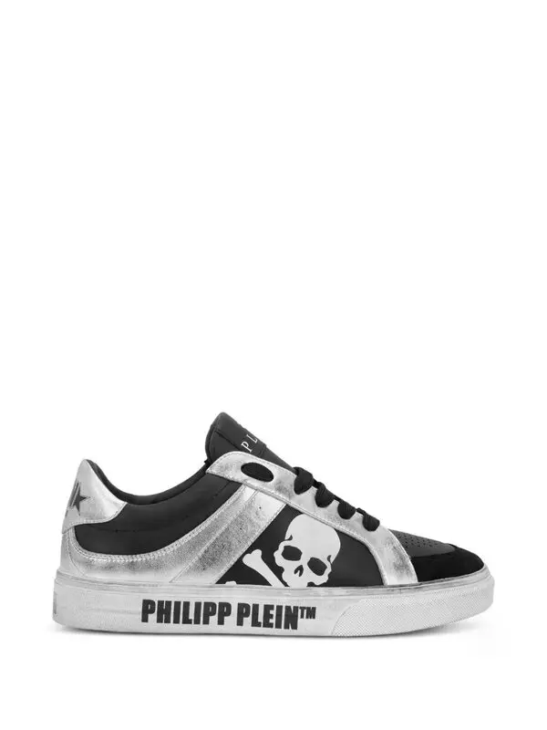 Philipp Plein Retro Kickz Leather Sneakers - Black