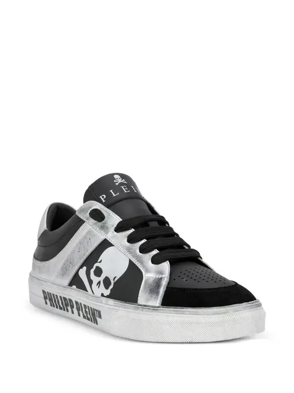 Philipp Plein Retro Kickz Leather Sneakers - Black
