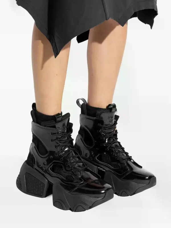 Noir Kei Ninomiya X Comme Des Garçons Cut-out Platform Sneakers