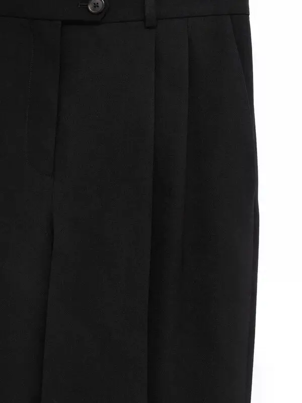 THE ROW Belt Loops Pleats Trousers - Black
