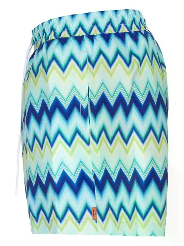 Missoni Zigzag-pattern Swim Shorts - Blue