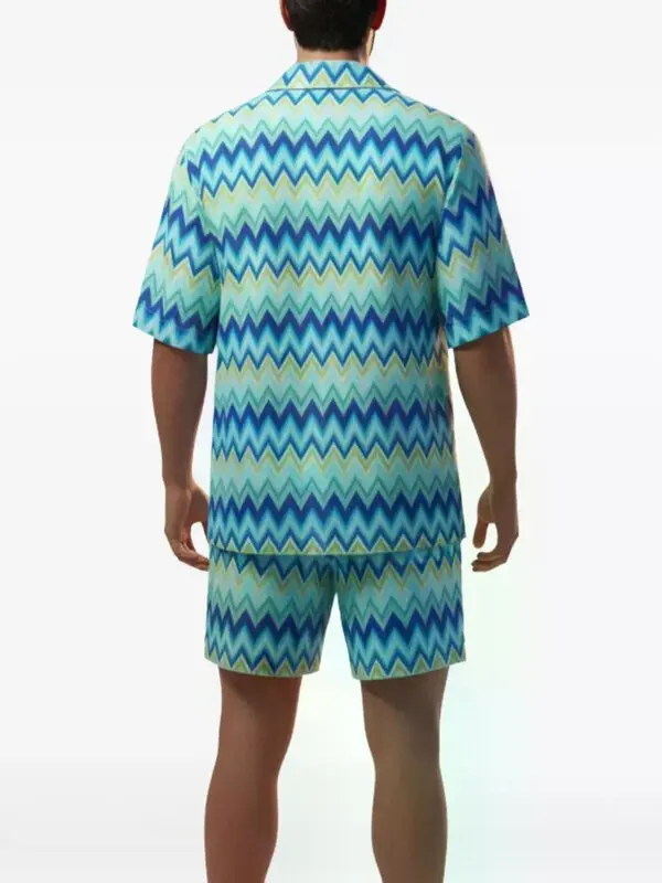 Missoni Zigzag-pattern Swim Shorts - Blue