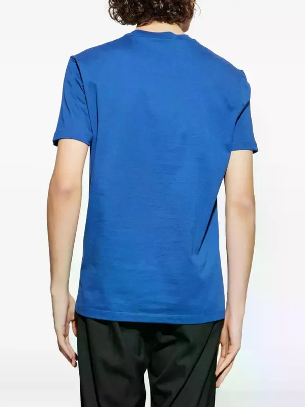 Versace Embroidered Cotton-jersey T-shirt - Blue