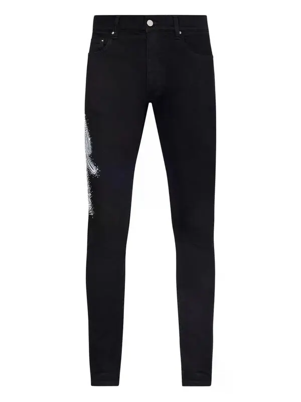 Amiri Rhinestone-embellished Jeans - Black