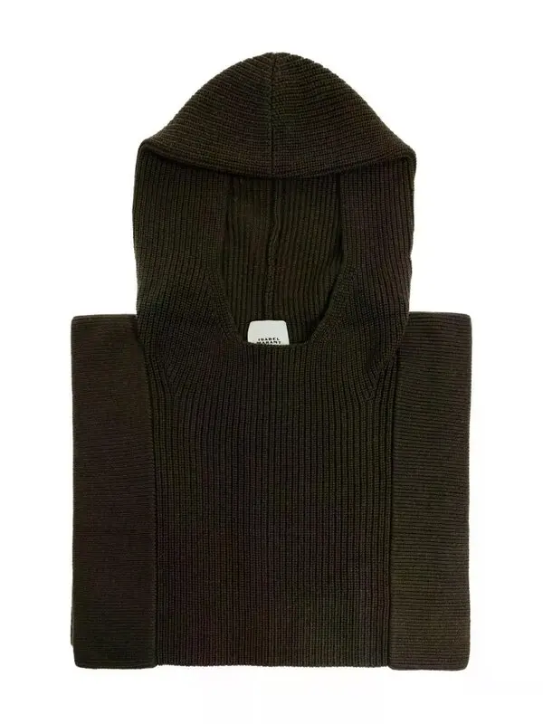 Isabel Marant Hooded Ribbed Wool Scarf