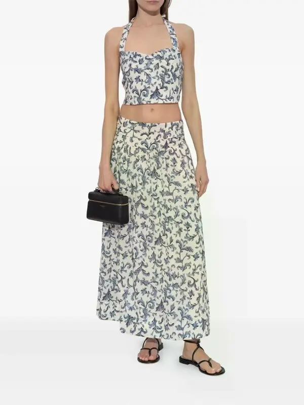 Posse Rue Baroque-print Maxi Skirt