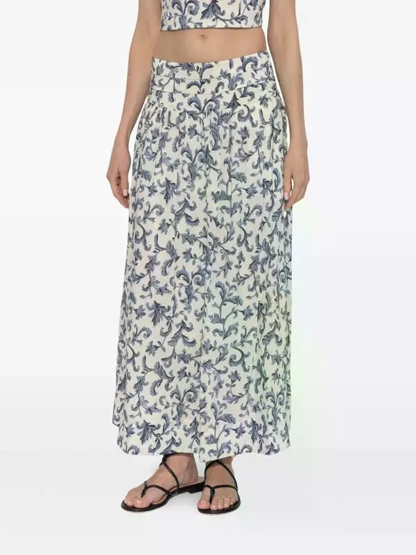 Posse Rue Baroque-print Maxi Skirt