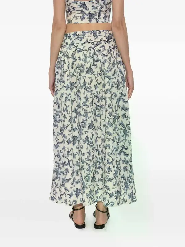 Posse Rue Baroque-print Maxi Skirt