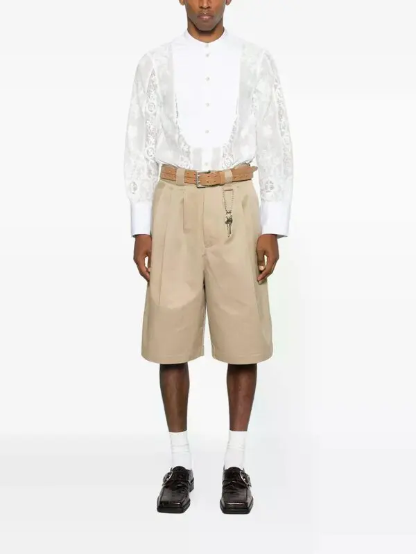 WILLY CHAVARRIA Pleated Shorts - Neutrals