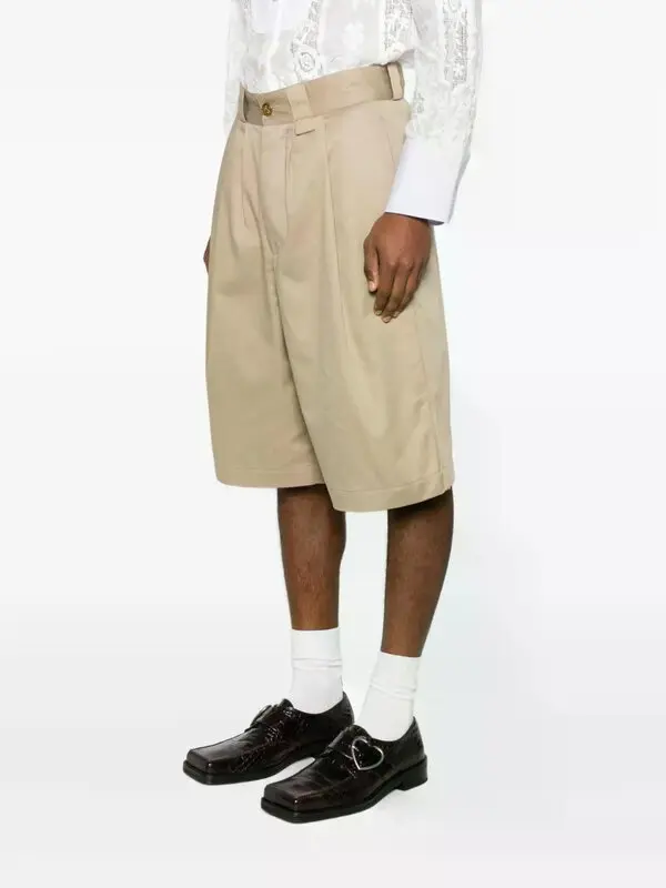 WILLY CHAVARRIA Pleated Shorts - Neutrals