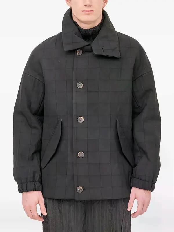FORME D'EXPRESSION Padded Check Pattern Bomber Jacket