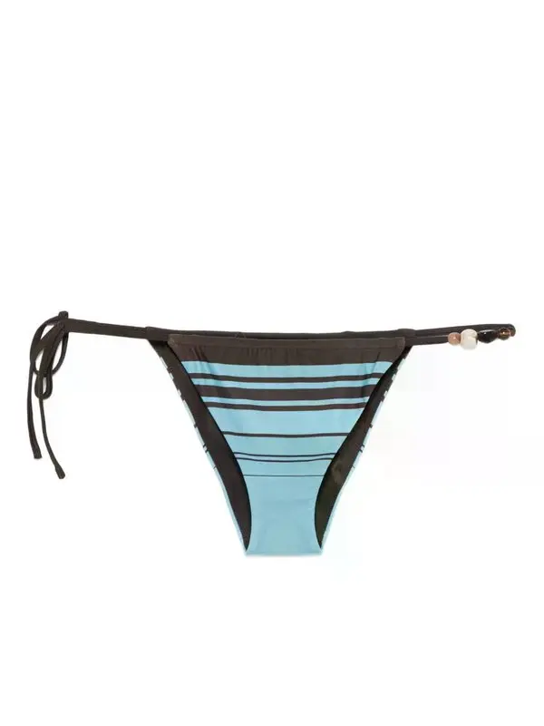 Sir The Label Striped Tie Side Bikini Bottom - Blue