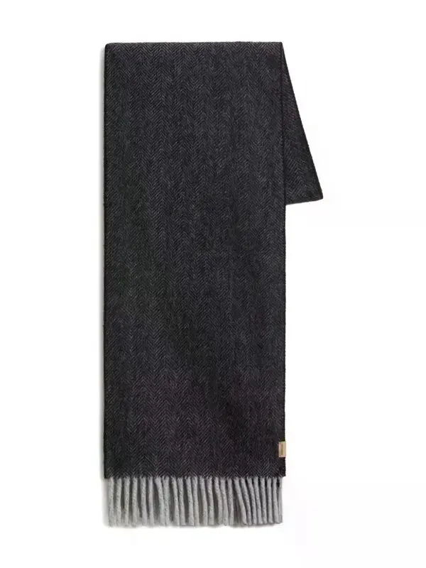 Woolrich Check Fringed Scarf - Grey