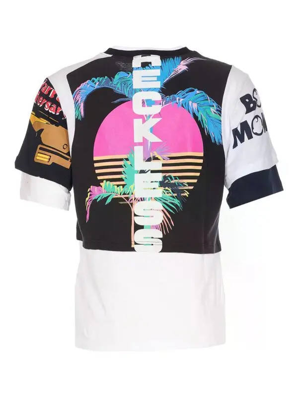 MARINE SERRE Layered Printed T-shirt - White