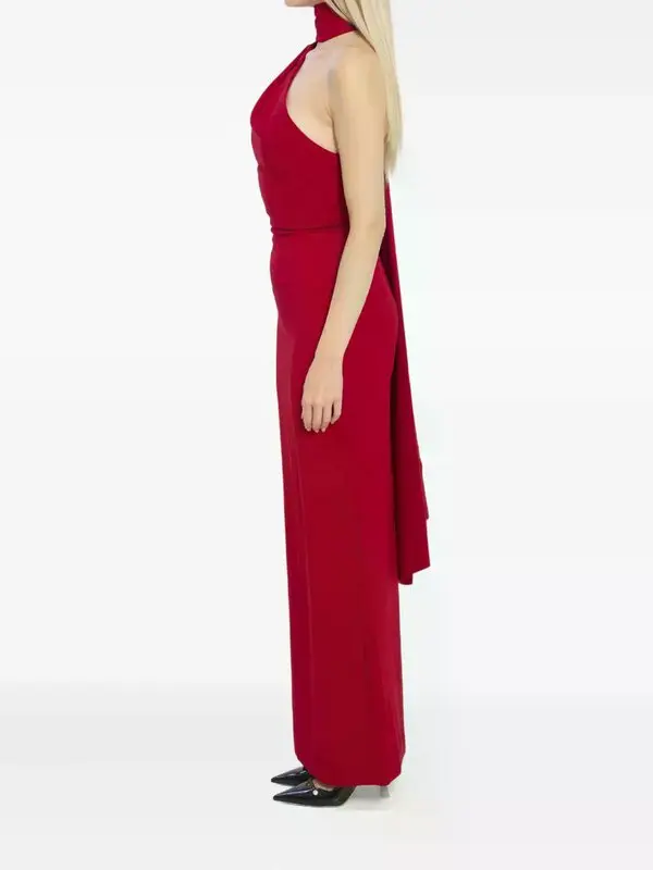 Solace London Demi One-shoulder Maxi Dress - Red