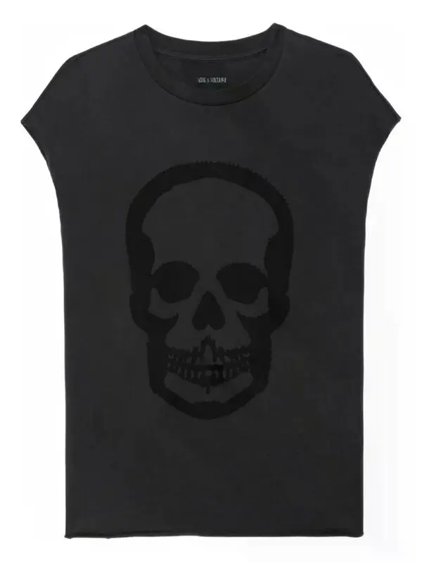 Zadig&Voltaire Cloe Skull Holes Tank Top - Grey